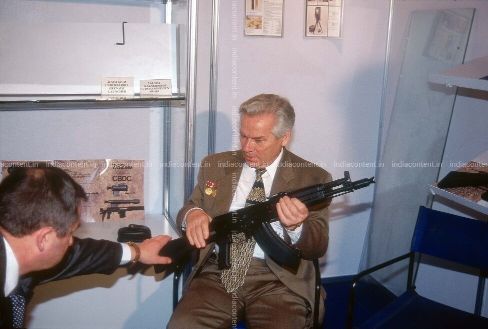 Buy General Mikhail Kalashnikov looking at the Rifle Pictures, Images ...