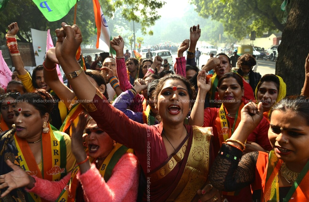 Buy Members of the Indian transgender community during a protest ...