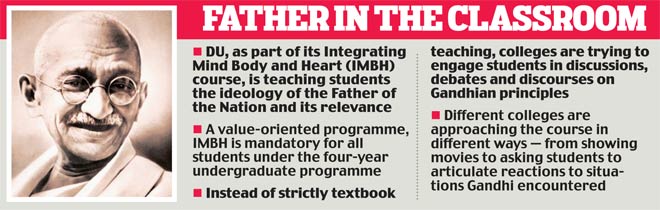 DU makes Gandhi's teachings mandatory for students in four-year ...