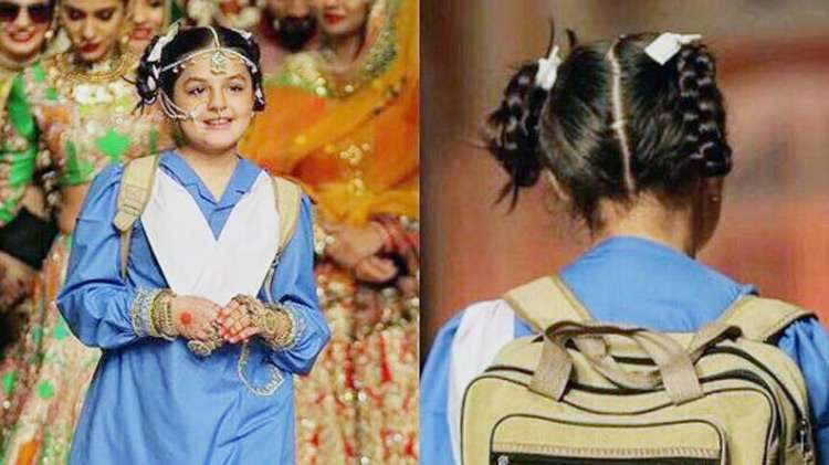 Girl dressed as a child bride walked for a fashion show in Pakistan ...