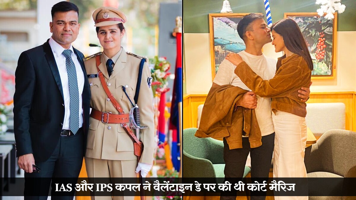 IAS हुए रोमांटिक.... IPS वाइफ को किया Kiss, शेयर की फोटो - Ias tushar singla celebrated his ips ...