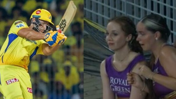 शिवम दुबे ने लगाया धांसू सिक्स... बाल-बाल बचीं KKR की चीयरलीडर्स - Ipl 2023 shivam dube six ...