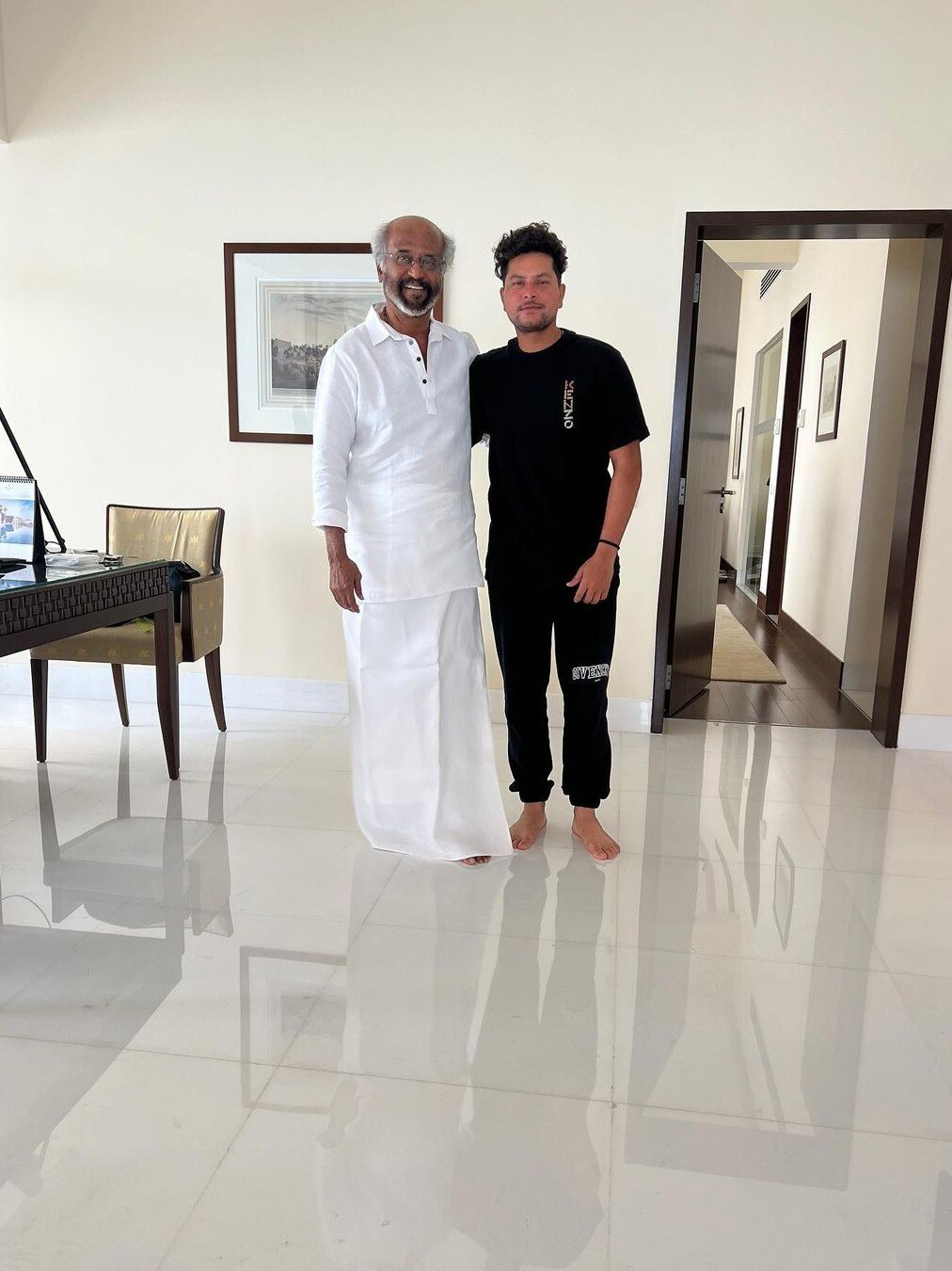 Kuldeep meets Thalaivar Rajinikanth