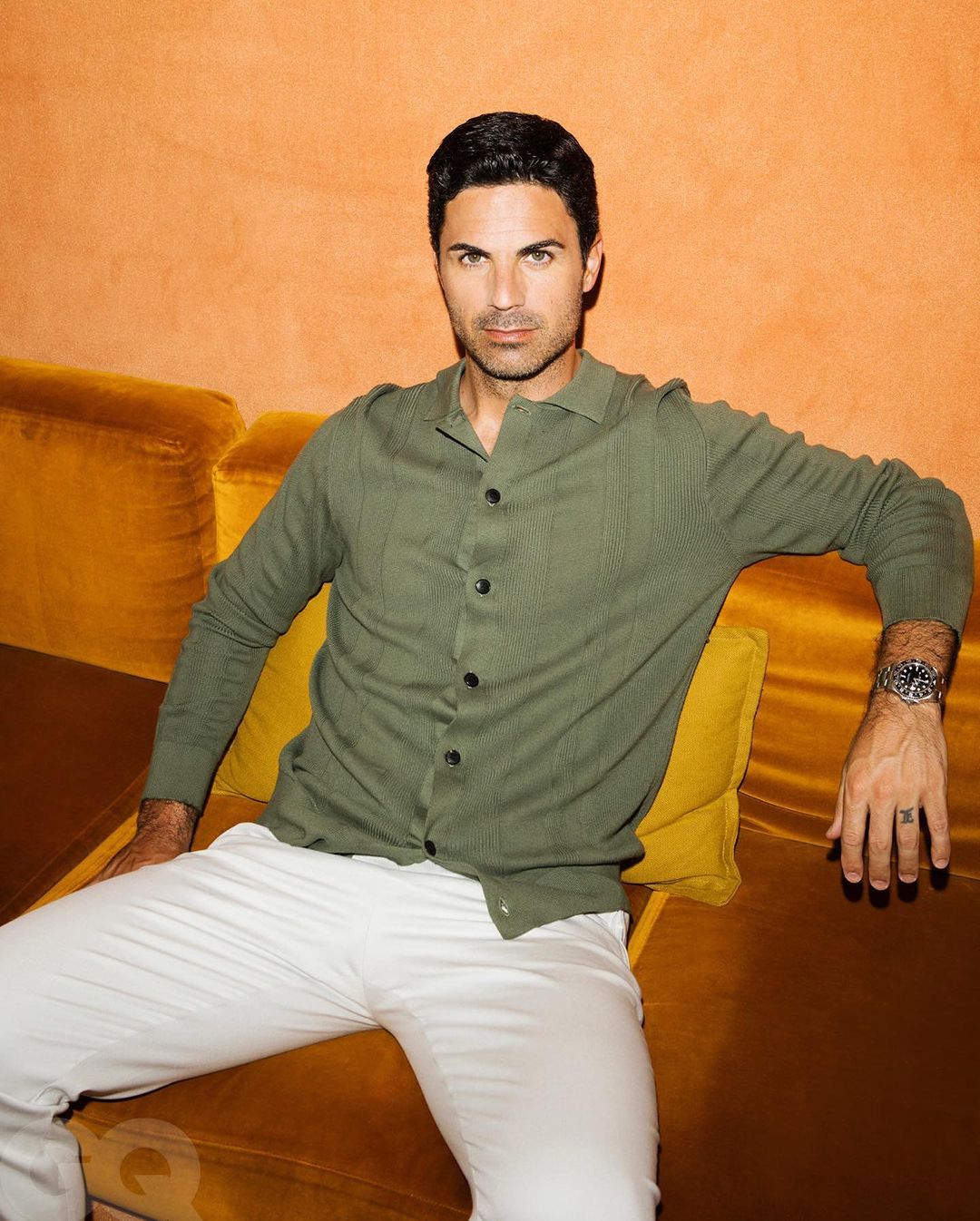 Arsenal's Mikel Arteta poses as model