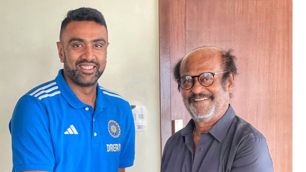 World Cup: R Ashwin meets Rajinikanth, lost for captions